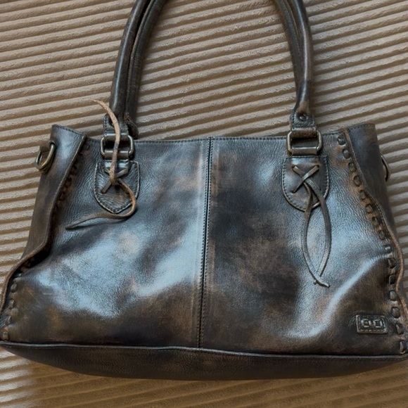 Bed Stu | Bags | Bed Stu Distressed Leather Shoulder Bag Black | Poshmark